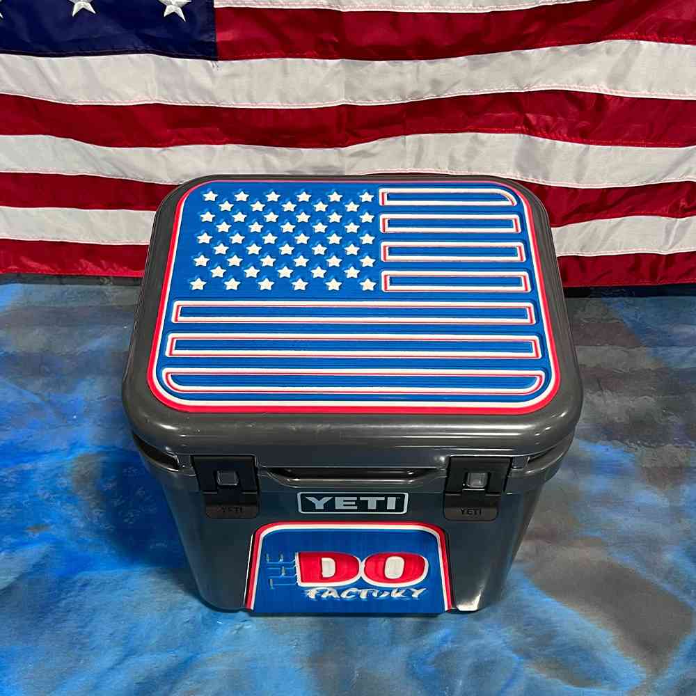 American Flag Cooler Top Pad - Red, White, Blue | Decked Out Factory